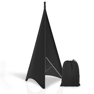 pyle universal lighting tripod stand scrim - double-sided dj speaker; light stand skirt cover with hook and loop; bag made from stretchable lycra spandex; fit stands up to 75” x 43”pscrim2b (black)