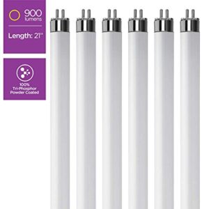 F13T5CW – T5 21 Inch Under Counter Fluorescent Bulbs Cool White 4100K 13-Watt F13T5/CW 21” CW Long Life Replacement Tubes for Under Cabinet Lights – Pack of 6 Bulbs