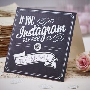 ginger ray vintage affair if you instagram chalkboard style card signs for wedding or parties, black (af-671)