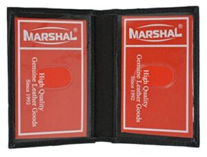 marshal slim thin leather credit card id mini wallet holder bifold driver's license safe