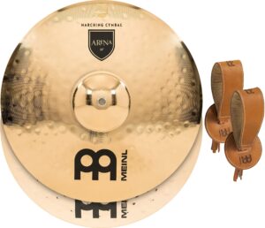 meinl 18” arena marching cymbal pair with straps - professional bronze alloy brilliant finish - made in germany, 2-year warranty (ma-ar-18)