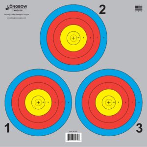 archery 5 spot & 3 spot vegas targets by longbow 8, 20, 50 & 200 packs (3 spot (20 pack))