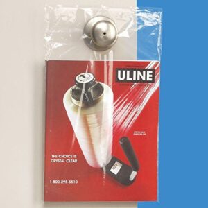 uline 9" x 14" 1.5 mil clear doorknob bags, bundle of 100, literature drop bags ( s-2177c)