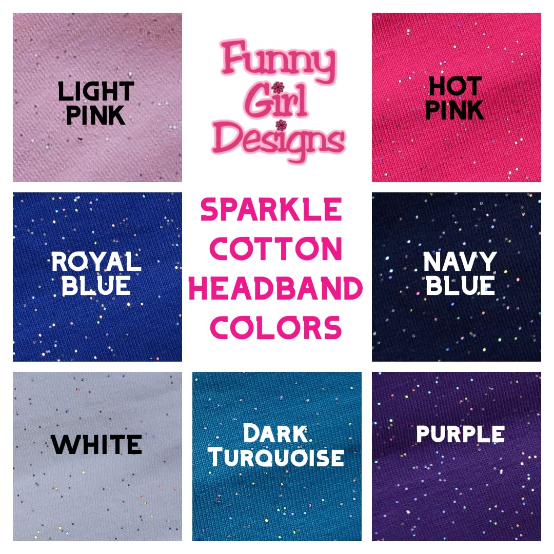 Funny Girl Designs Personalized Monogrammed Embroidered Soccer Ball Patch Cotton Stretch Headband CHOOSE YOUR CUSTOM COLORS FROM CHARTS IN THIS LISTING