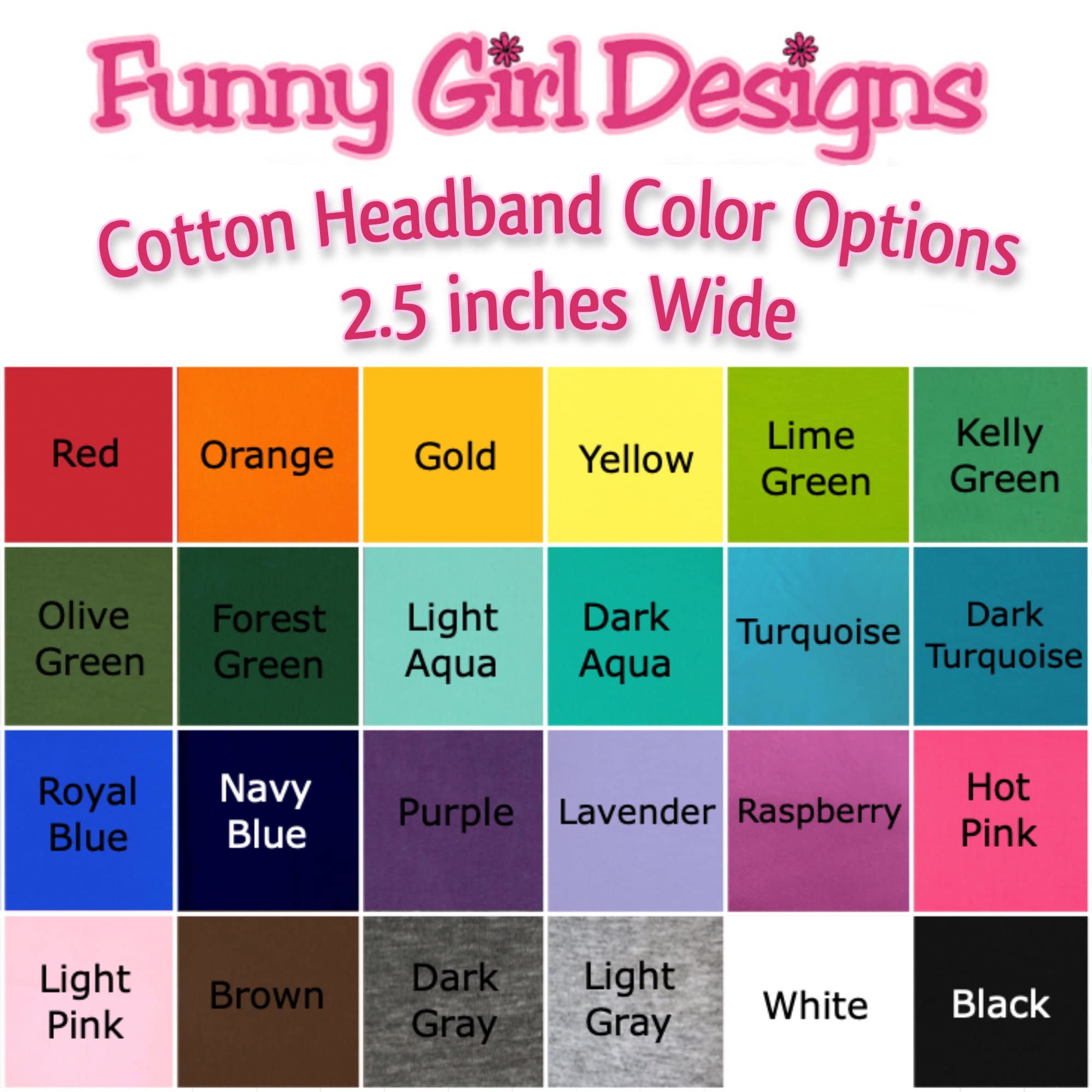 Funny Girl Designs Personalized Monogrammed Embroidered Soccer Ball Patch Cotton Stretch Headband CHOOSE YOUR CUSTOM COLORS FROM CHARTS IN THIS LISTING