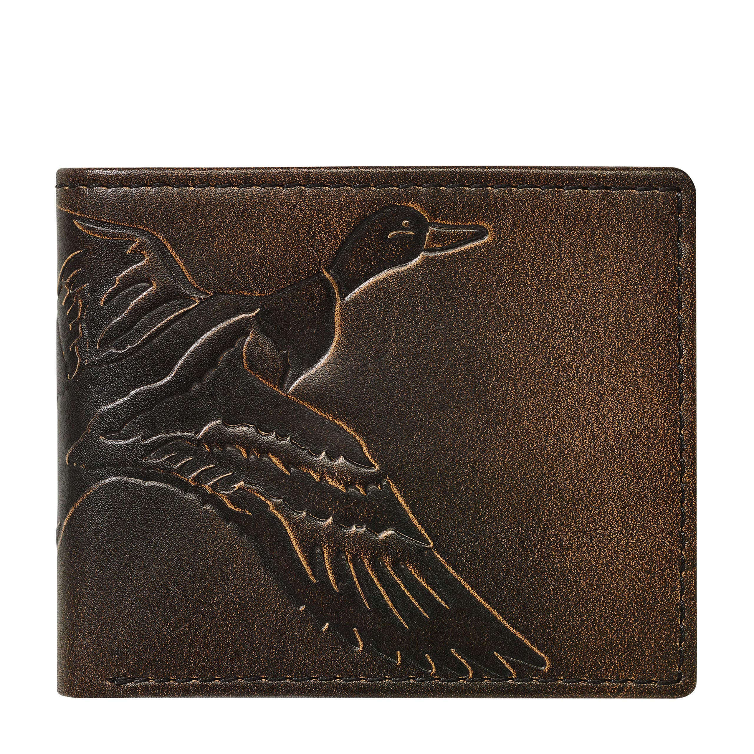 House of Jack Co. DUCK Bifold Wallet For Men | Outdoor Sportsman Mens Wallet | Hand Burnished Full Grain Leather | Slim Wallet | Duck Hunter Gift