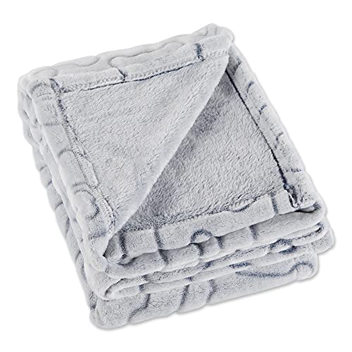 Bone Dry Embossed Bone Print Pet Blanket, 36x48", Gray