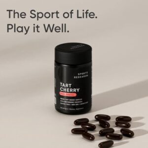 Sports Research Tart Cherry Concentrate - Made from Montmorency Tart Cherries - Non-GMO & Gluten Free (60 Liquid Softgels)