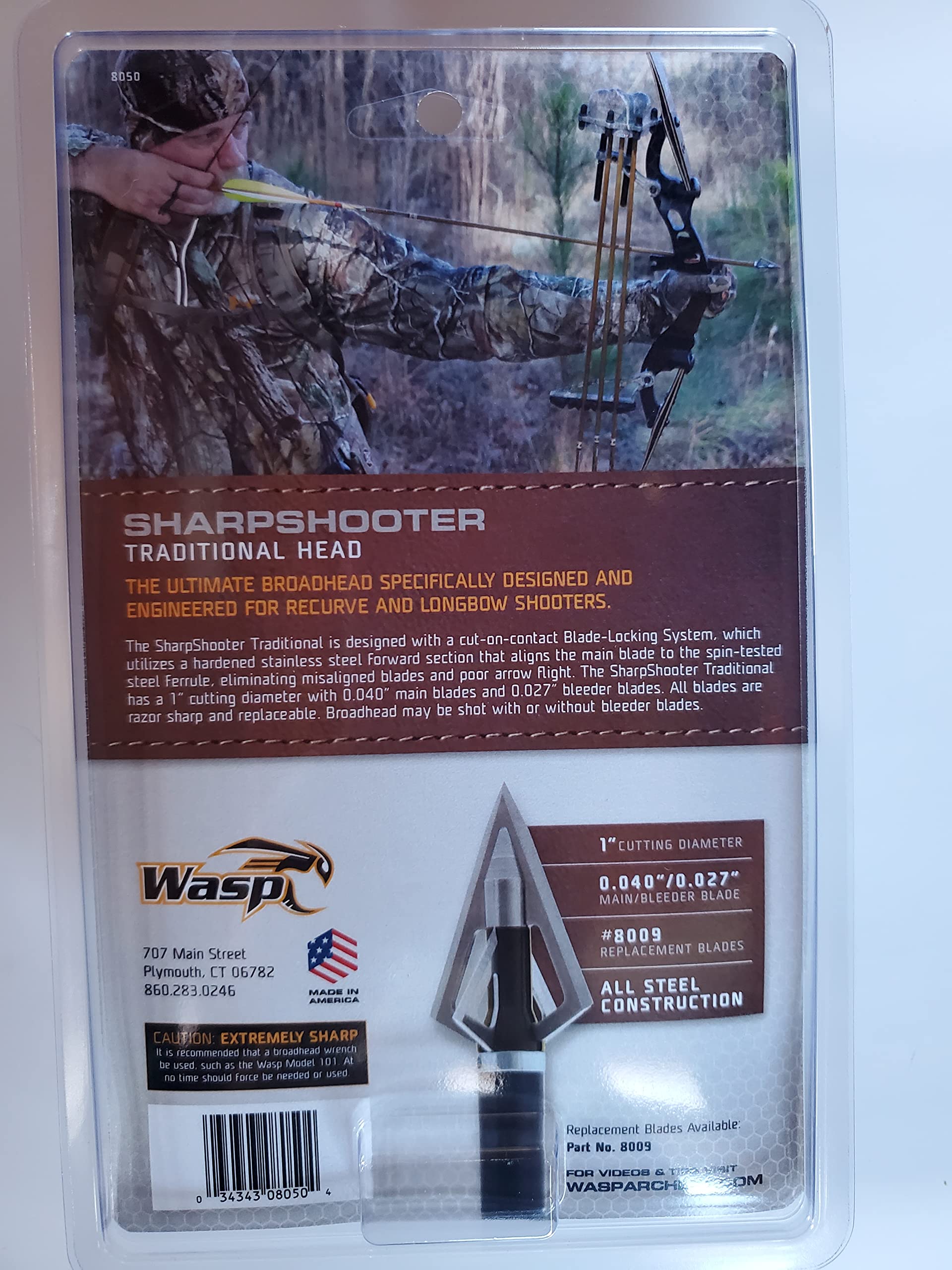 Wasp Archery SharpShooter Traditional 150 Grain Cut On Contact Broadhead