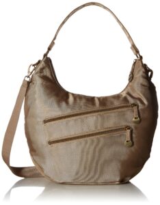 travelon convertible hobo with rfid protection - champagne