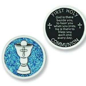 Cathedral Art First Holy Communion with Color Fill Pocket Token, 1-1/2-Inch