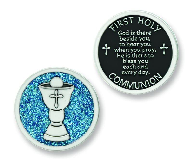 Cathedral Art First Holy Communion with Color Fill Pocket Token, 1-1/2-Inch