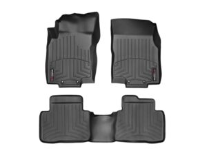 weathertech custom fit floorliners for nissan rogue - 1st & 2nd row (44630-1-2), black