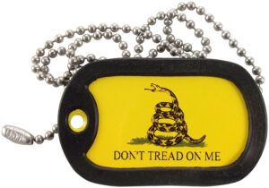 tag-z military dog tags - gadsden flag - don't tread on me dog tag necklace