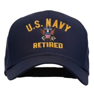 e4hats.com us navy retired military embroidered cap - navy osfm