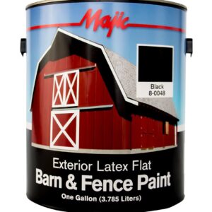 Majic Paints 8-0048-1 Latex Flat Barn & Fence Paint, 1-Gallon, Black