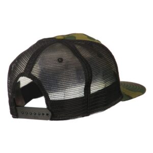 Camouflage Cotton Flat Bill Trucker mens Cap (One Size, Black Camo)