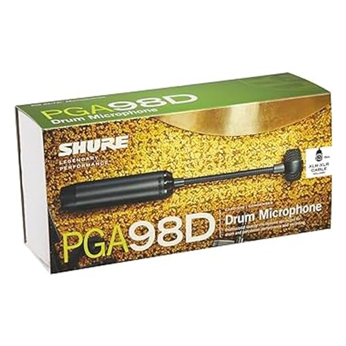 Shure PGA98D Condenser Microphone - with Cardioid Pick-up Pattern,Condenser Gooseneck Drum Microphone with AP98DM Drum Mount (PGA98D-XLR)