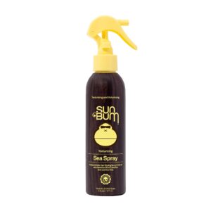 sun bum sea spray|texturizing and volumizing sea salt spray | uv protection with a matte finish | medium hold | for all hair types | 6 fl oz bottle, clear (80-41025)