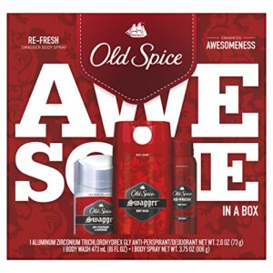 old spice swagger antiperspirant and deodorant + wash + body spray, gift pack