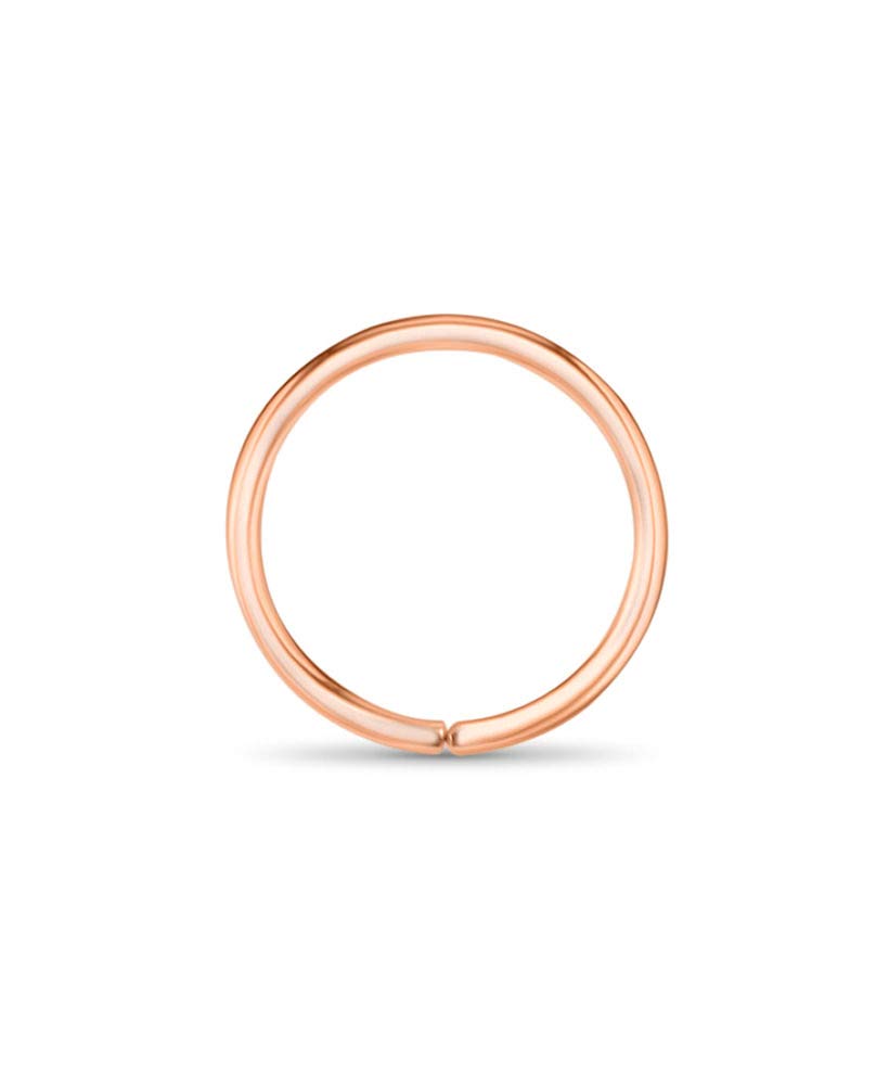 14k Rose Gold Nose Hoops Seamless Nose Rings 3/8" - 9.5mm 20G