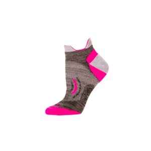 csi streaker double tab running socks made in the usa (large, black neon pink)