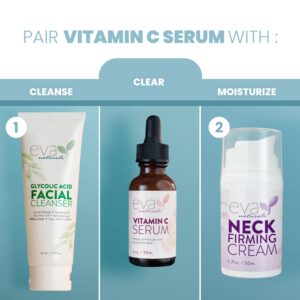 Vitamin C Serum 20% For Face, Pure Vitamin C Face Serum for Wrinkles, Acne, Dry Skin, and Dark Spots - Facial Vitamin C Serum (1oz)