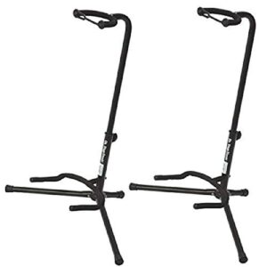 on stage xcg4 velveteen padded tubular guitar stand - (2 pack)