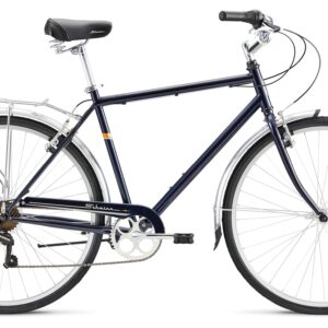 Schwinn Wayfarer Adult Hybrid Bike, Mens and Womens, 18-Inch/Medium Steel Step-Over Frame, 7-Speed Drivetrain, Rear Rack, 700C Wheels, Blue