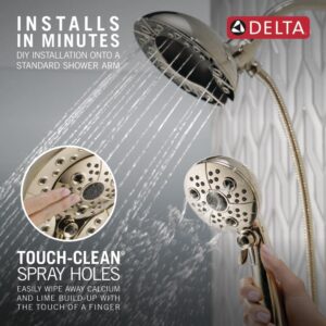 Delta Faucet 5-Spray In2ition Dual Shower Head with Handheld Spray, H2Okinetic Shower Head with Hose, Showerheads, Handheld Shower Heads, Magnetic Docking, Polished Nickel 58480-PN-PK