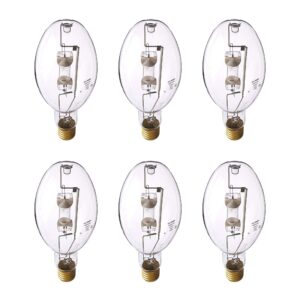 sylvania ed37 400w clear metal halide lamp e39 mogul screw bulbs, 6 pack | 640366