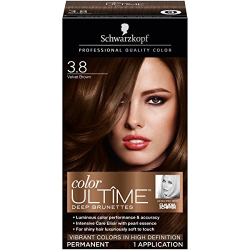 Schwarzkopf Color Ultime Deep Brunettes Hair Coloring Kit, 3.8 Velvet Brown (Pack of 2)