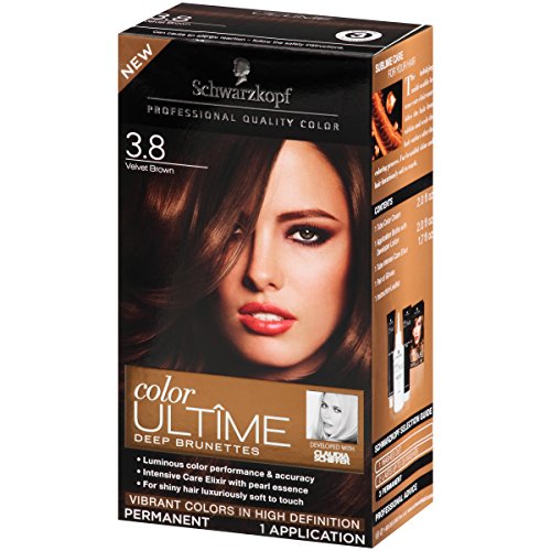 Schwarzkopf Color Ultime Deep Brunettes Hair Coloring Kit, 3.8 Velvet Brown (Pack of 2)