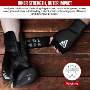 RDX Boxing Hand Wraps Inner Gloves Men Women, Half Finger Elasticated Bandages, Under Mitts Fist Protection, Muay Thai, Kickboxing, MMA, Martial Arts Speed Bag Punching Training