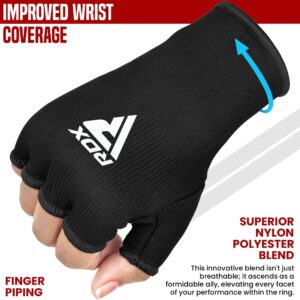 RDX Boxing Hand Wraps Inner Gloves Men Women, Half Finger Elasticated Bandages, Under Mitts Fist Protection, Muay Thai, Kickboxing, MMA, Martial Arts Speed Bag Punching Training