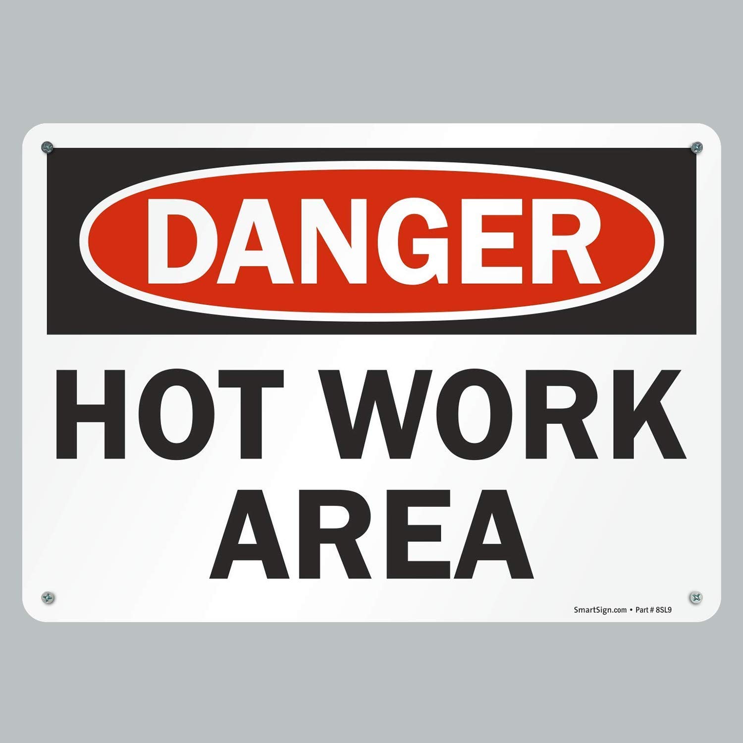 SmartSign-S-9896-PL-14 "Danger - Hot Work Area" Sign | 10" x 14" Plastic