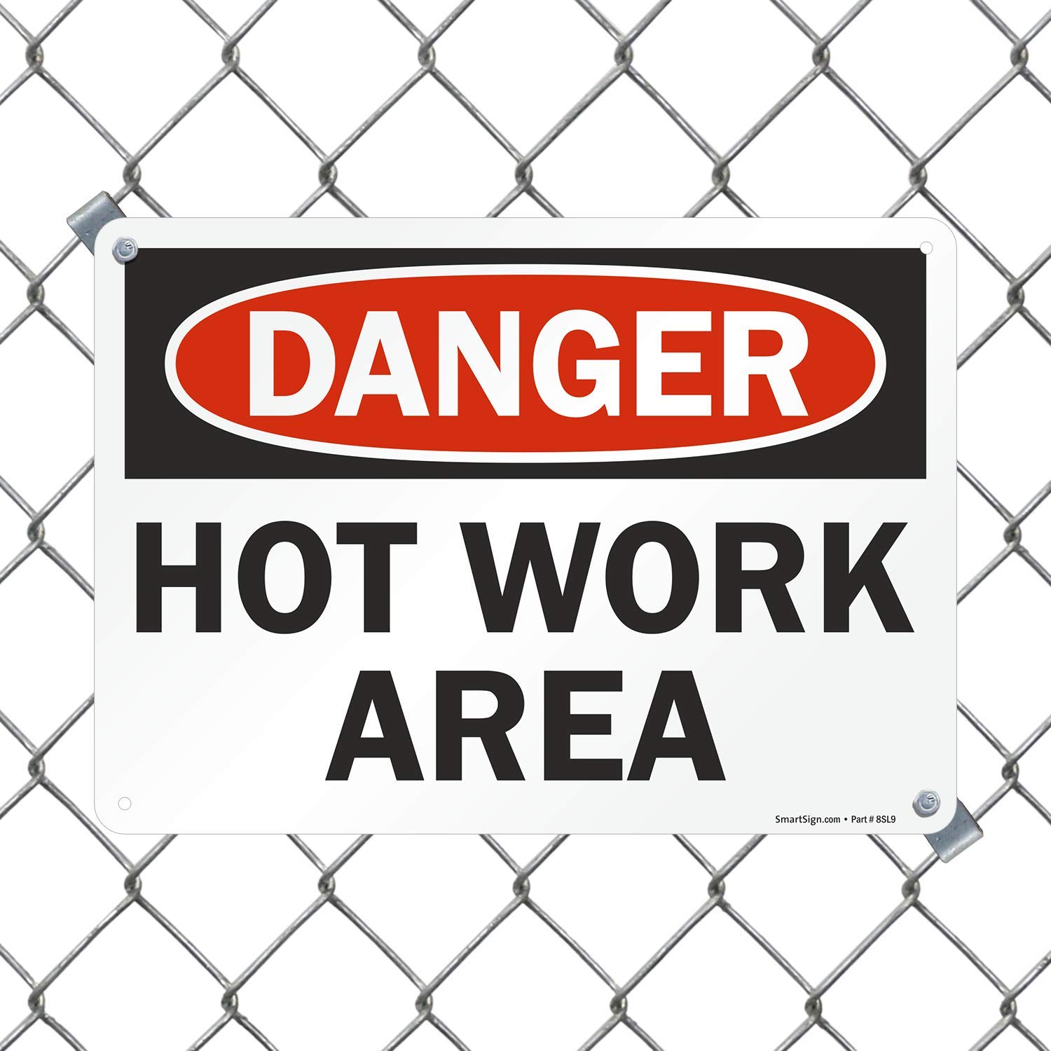 SmartSign-S-9896-PL-14 "Danger - Hot Work Area" Sign | 10" x 14" Plastic