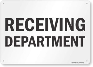 smartsign "receiving department" sign | 10" x 14" plastic