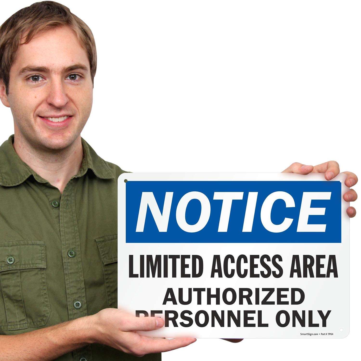 SmartSign - S-4060-PL-14 "Notice - Limited Access Area Authorized Personnel Only" Sign | 10" x 14" Plastic