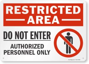 smartsign "restricted area - do not enter, authorized personnel only" sign | 10" x 14" plastic