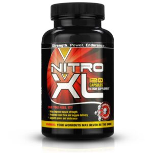 nitro xl | nitric oxide bodybuilding supplement – with l-arginine | build muscle mass – get ripped – boost performance – increase endurance & stamina – intensify your workout | 120 caps