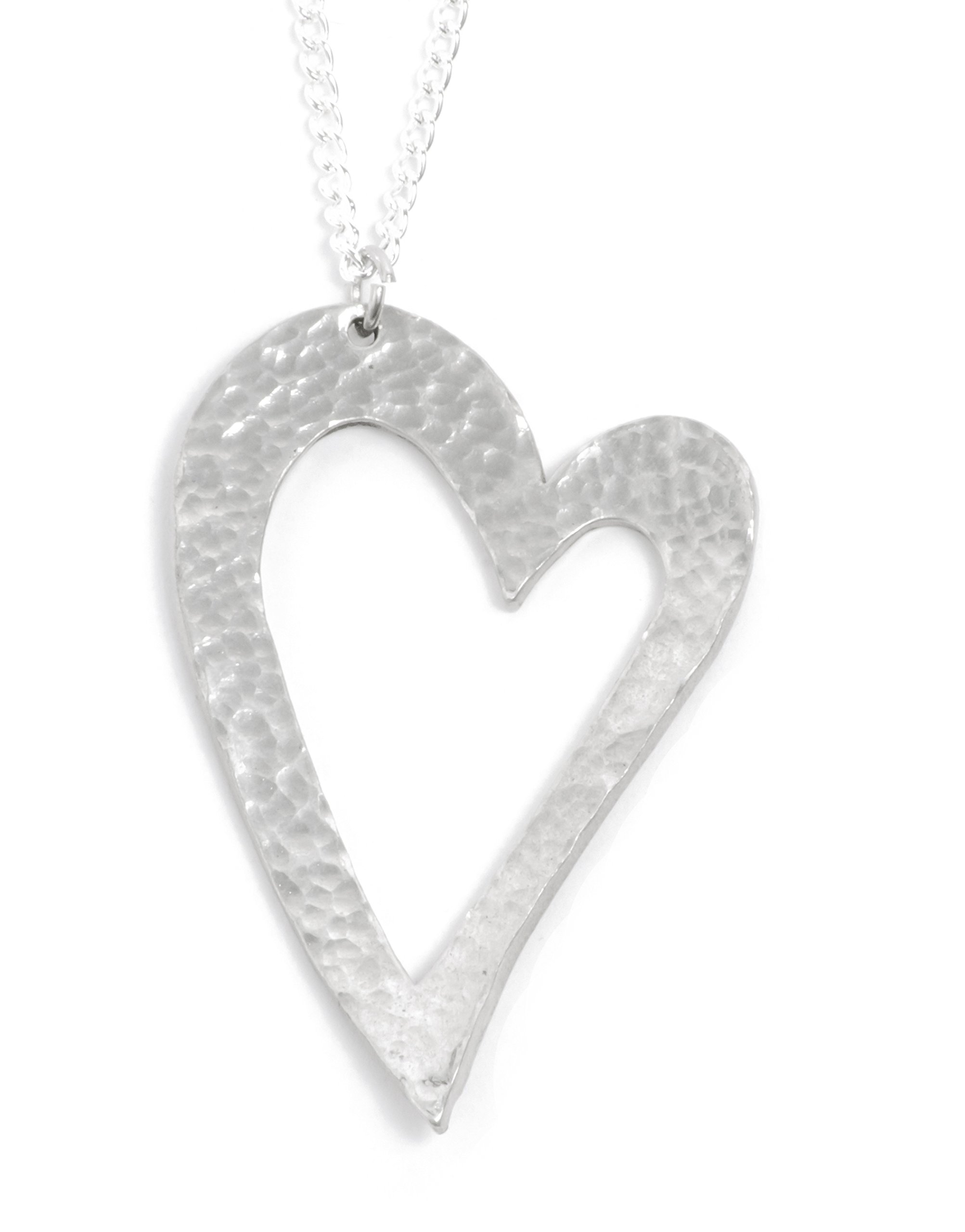 10th Wedding Anniversary - Large Open Tin Heart Pendant