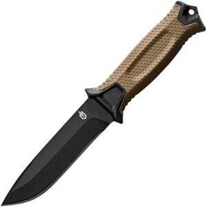 gerber strongarm fixed blade knife plain edge - coyote brown