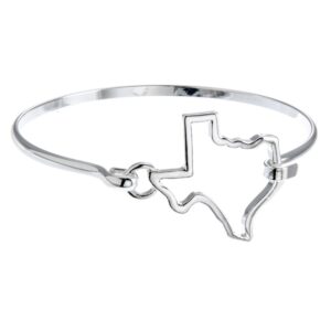 pammyj silvertone state of texas bangle bracelet