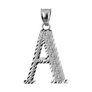 925 sterling silver initial letter a charm pendant, 0.7"