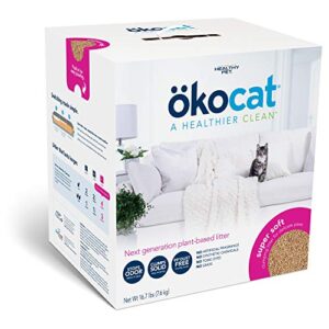 ökocat super-soft natural wood clumping cat litter with odor control, large,16.7 lbs