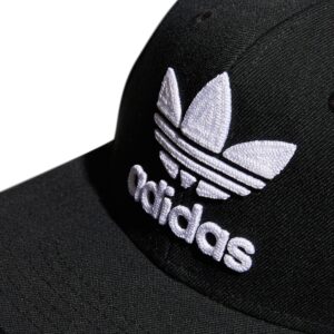 adidas Originals Men's Trefoil Chain Flatbrim Snapback Cap, Black/White, One Size