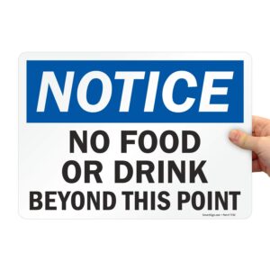 smartsign-s-1938-eu-14 "notice - no food or drink beyond this point" label | 10" x 14" laminated vinyl