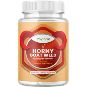 pure horny goat weed extract with maca powder – immune support – helps increase drive and stamina – booster for men and women tongkat ali plus l-arginine increases energy – 60 capsules