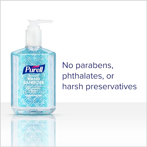 Purell Advanced Hand Sanitizer Refreshing Gel Design Series, Clean Scent, 8 Fl Oz Pump Bottle (Pack of 4), 9652-06-ECDECO